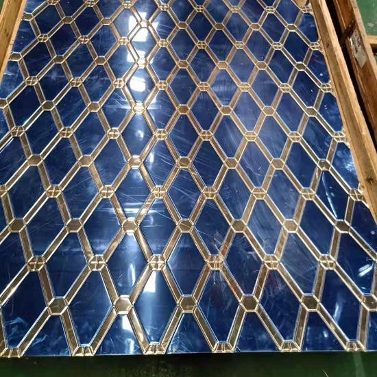 Double Color Textured Stainless Steel Sheet-Ti-Gold and Blue