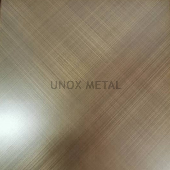 New Design Cross Hairline Decorative Copper Color Stainless Steel Sheet