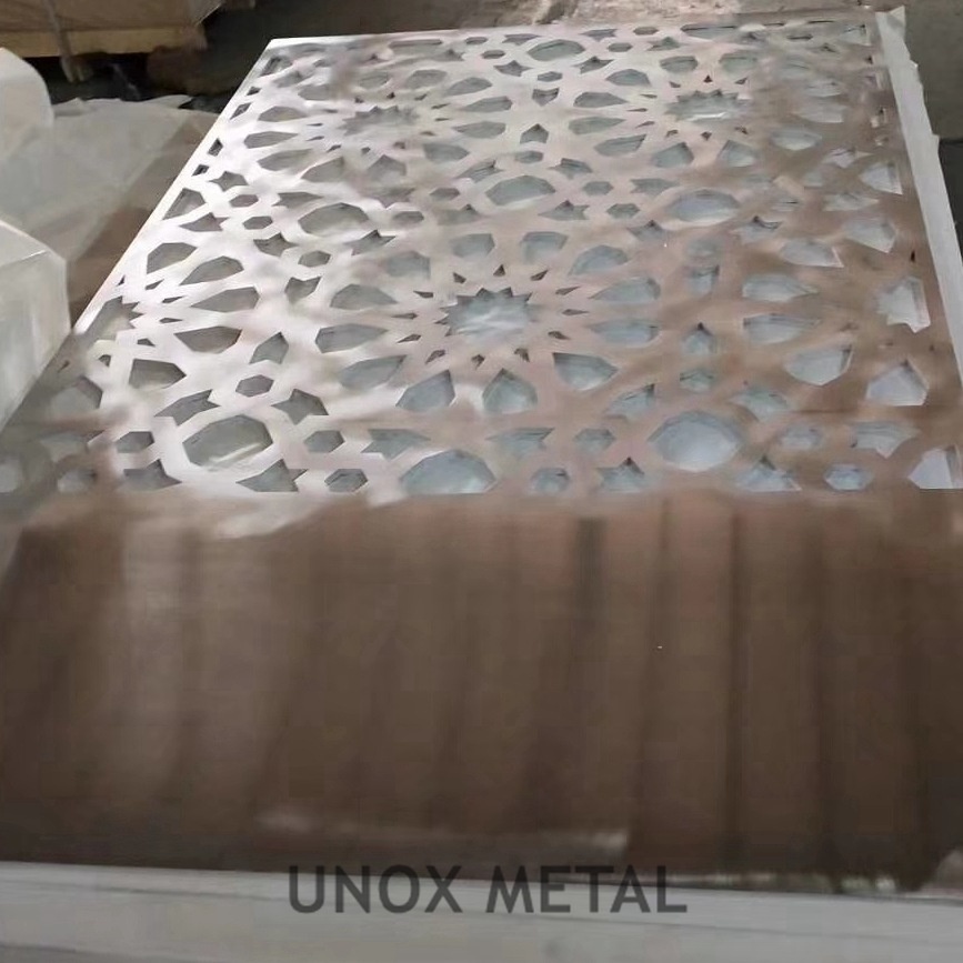 Custom Decorative Copper Color Patio Metal Screen Panels Laser Cut ...
